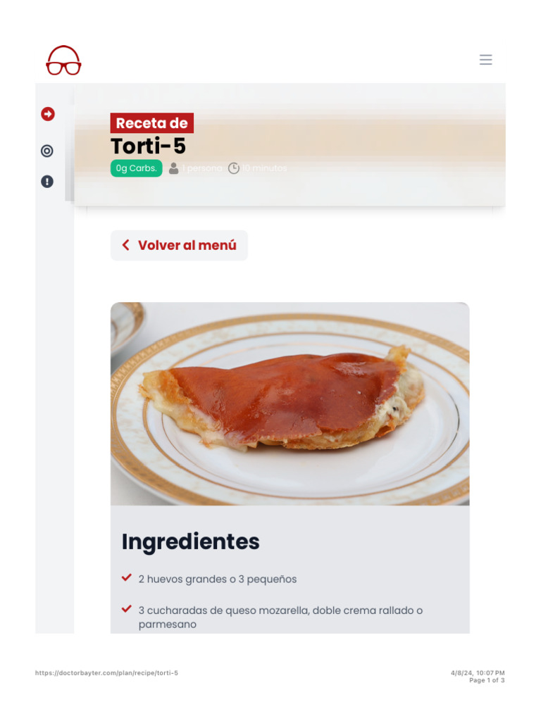 Receta Keto: Tortilla de Queso y Huevos | PDF