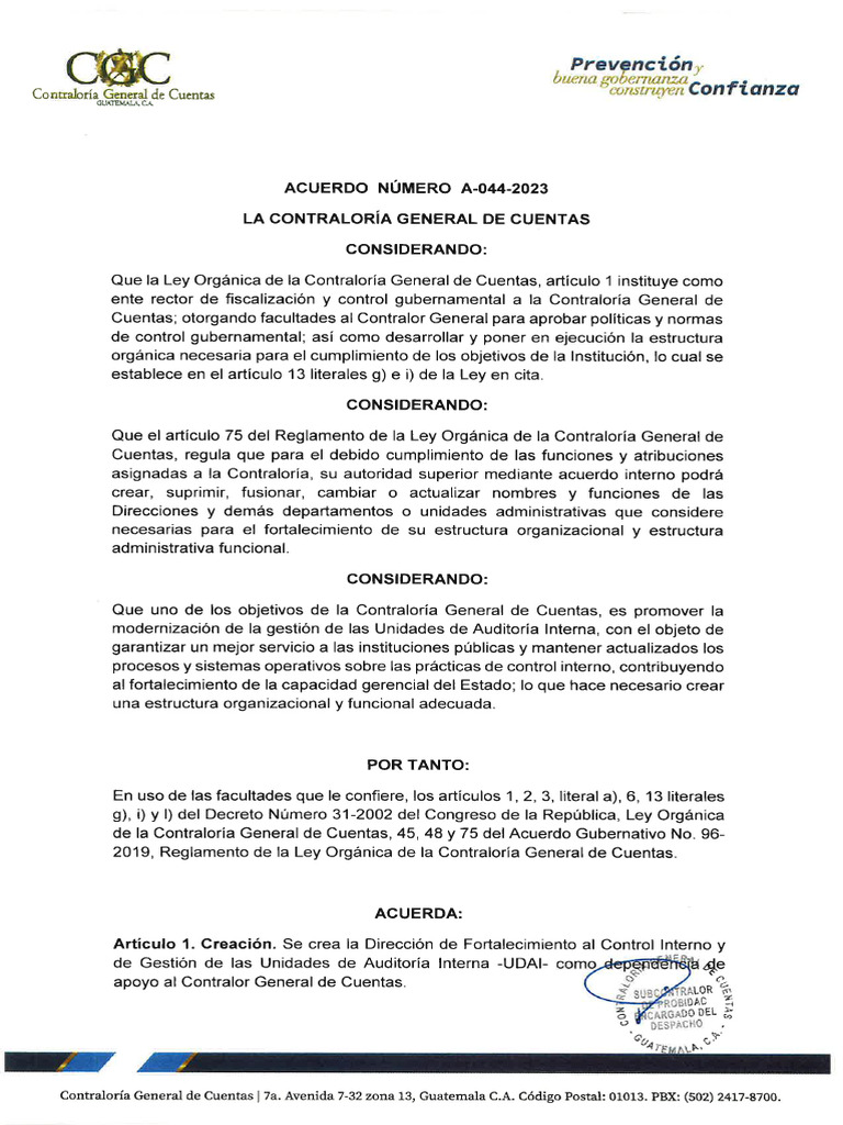 Acuerdo Numero A 044 2023 SCAN | PDF