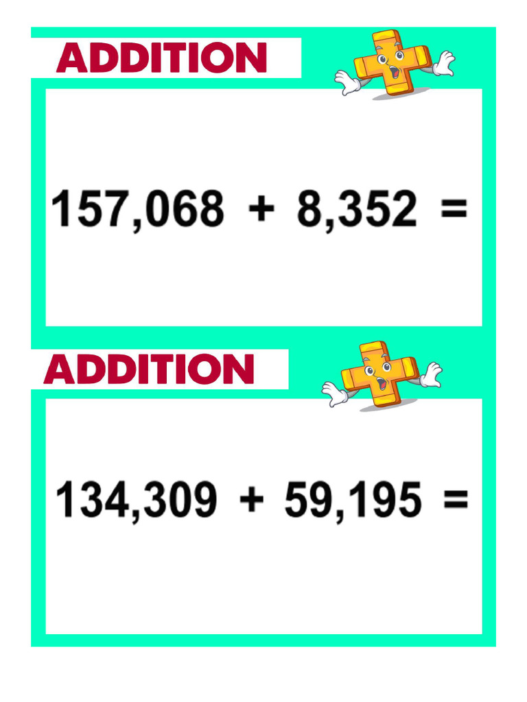 Grade 6 Addition Flashcards | PDF