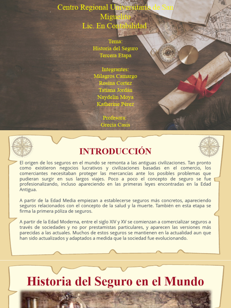Historia Del Seguro-Tercera Etapa - GRUPO de TATIANA | PDF | Seguro | Póliza de seguros
