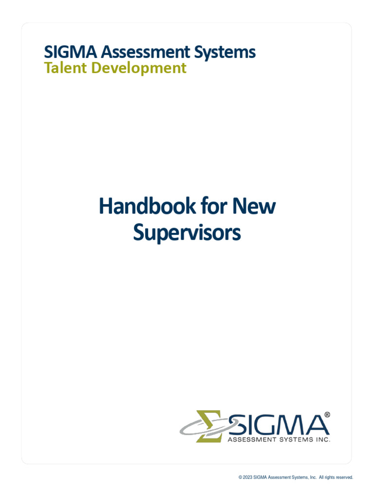 Handbook For New Supervisors | PDF | Leadership | Goal
