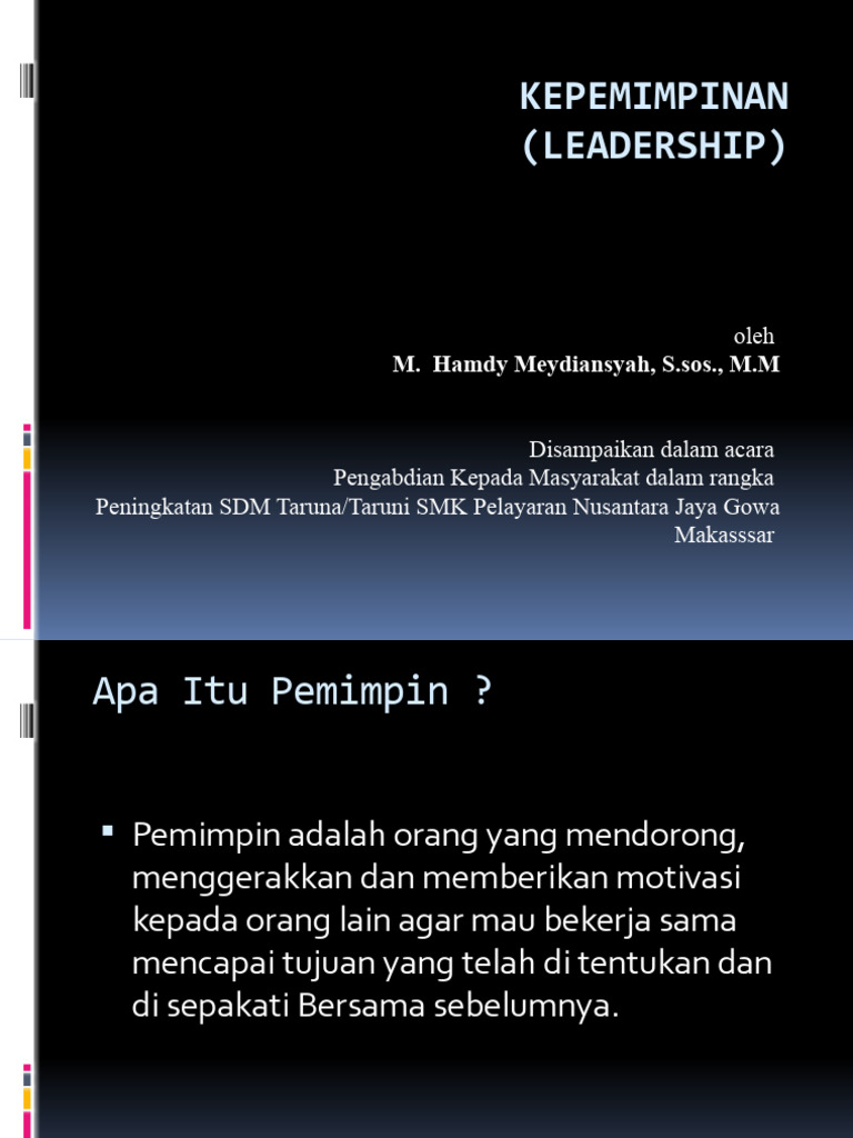 Materi Latihan Dasar Kepemimpinan | PDF