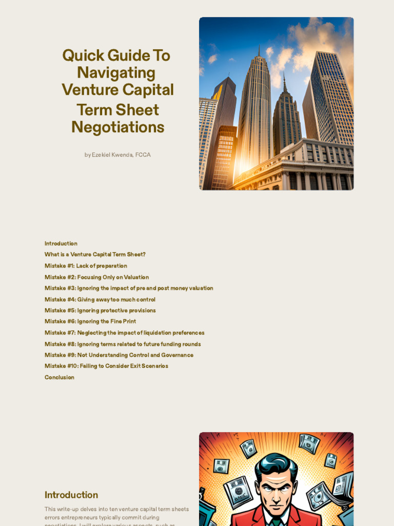 Quick Guide To Navigating VC Term Sheet Negotiations 1690263809 | PDF ...