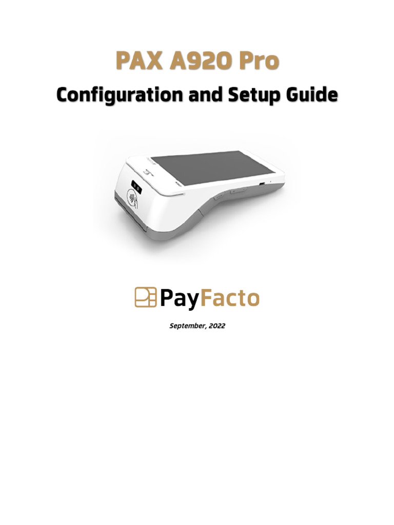 pax_a920_pro | PDF | Printer (Computing) | Computer Terminal