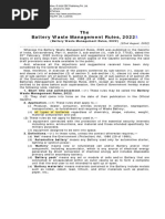 Battery Waste MGMNT Rules 2022 | PDF | Waste | Waste Management
