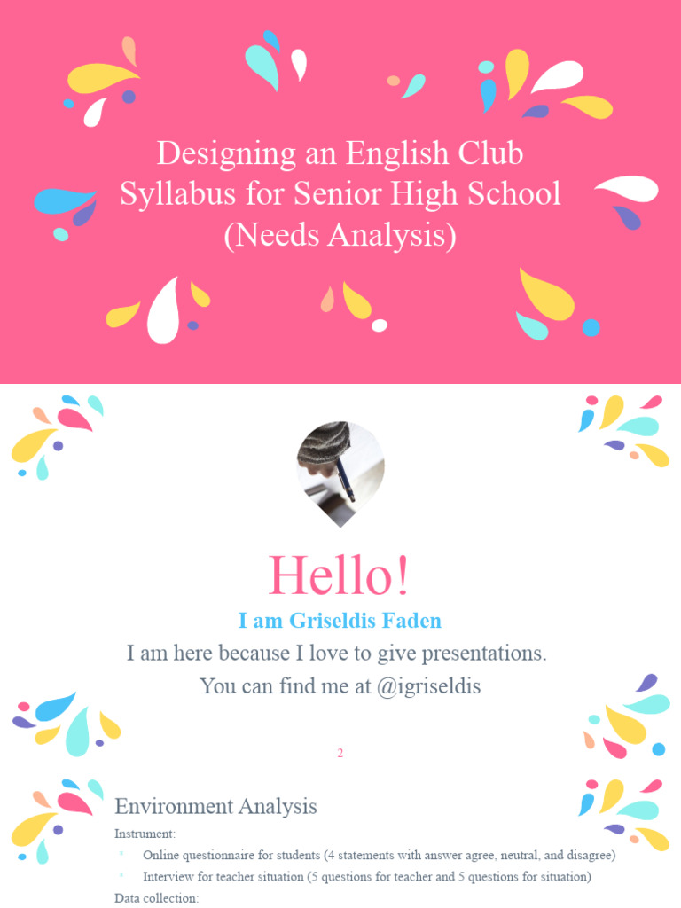 English Club Syllabus | PDF | Questionnaire | English Language