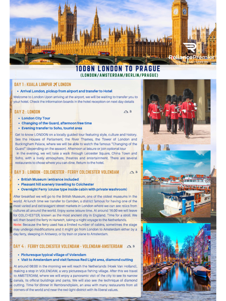 10D8N London Amsterdam Berlin Prague 28726 | PDF