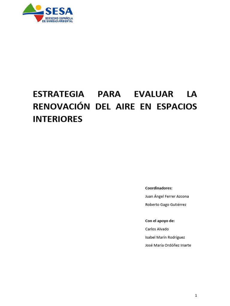 Evaluacion Renovacion Aire | PDF | Ventilación (Arquitectura) | Evaluación