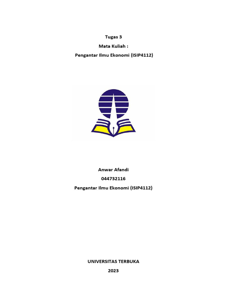 Tugas 3 Pengantar Ilmu Ekonomi | PDF