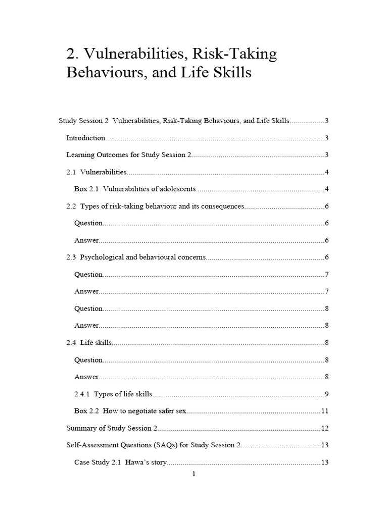 vulnerabilities__risk_taking_behaviours__and_life_skills | PDF ...