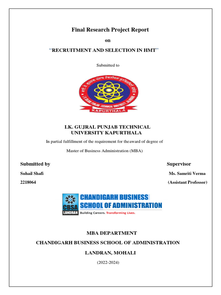 4th Sem Report | PDF | Sampling (Statistics) | Recruitment