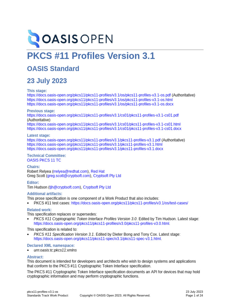 pkcs11 Profiles v3.1 | PDF | Xml | Data Type