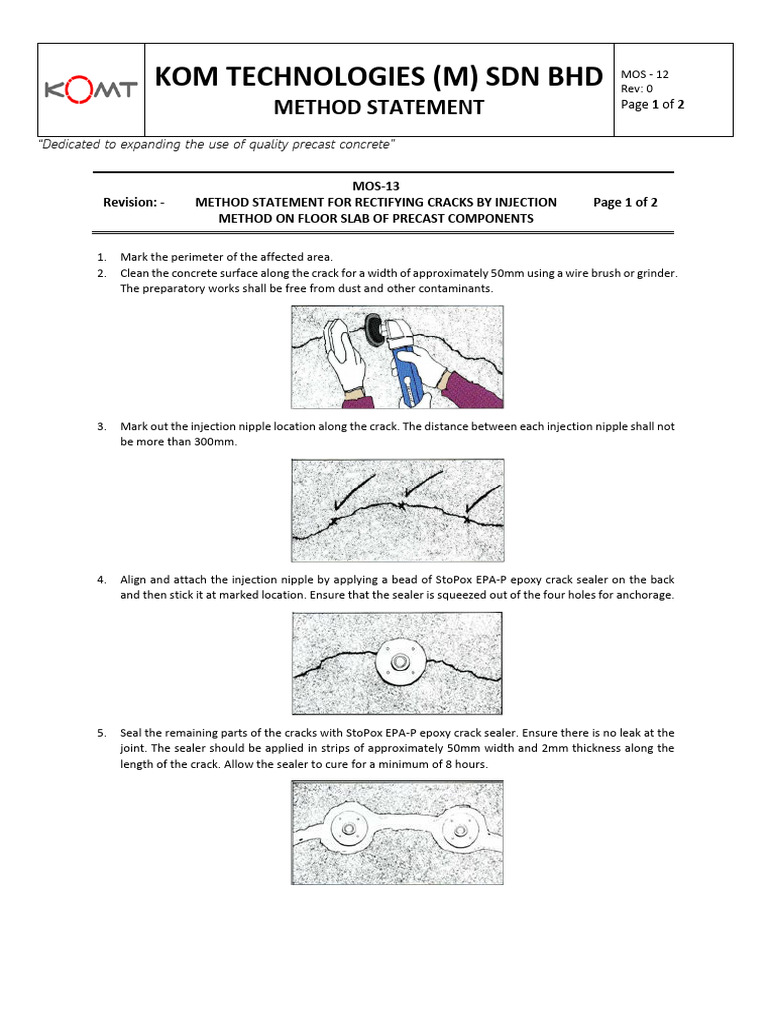 METHOD STATEMENT FOR RECTIFYING CRACKS BY INJECTION METHOD ON FLOOR ...