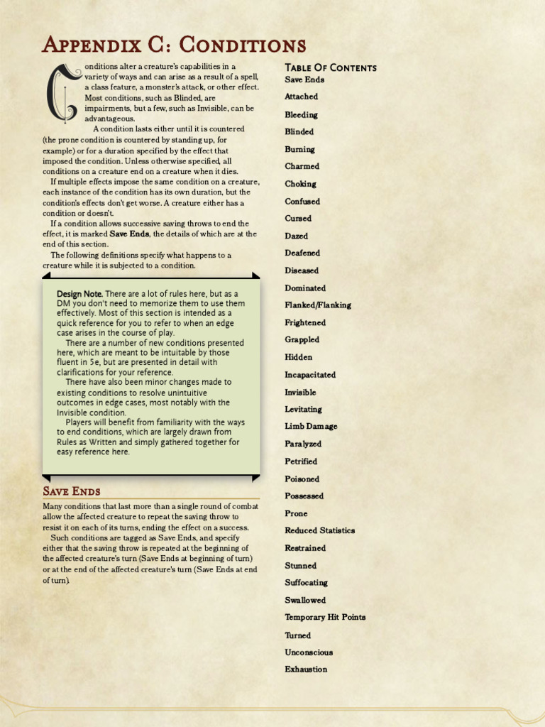 Appendix C - Conditions - The Homebrewery | PDF | Grappling