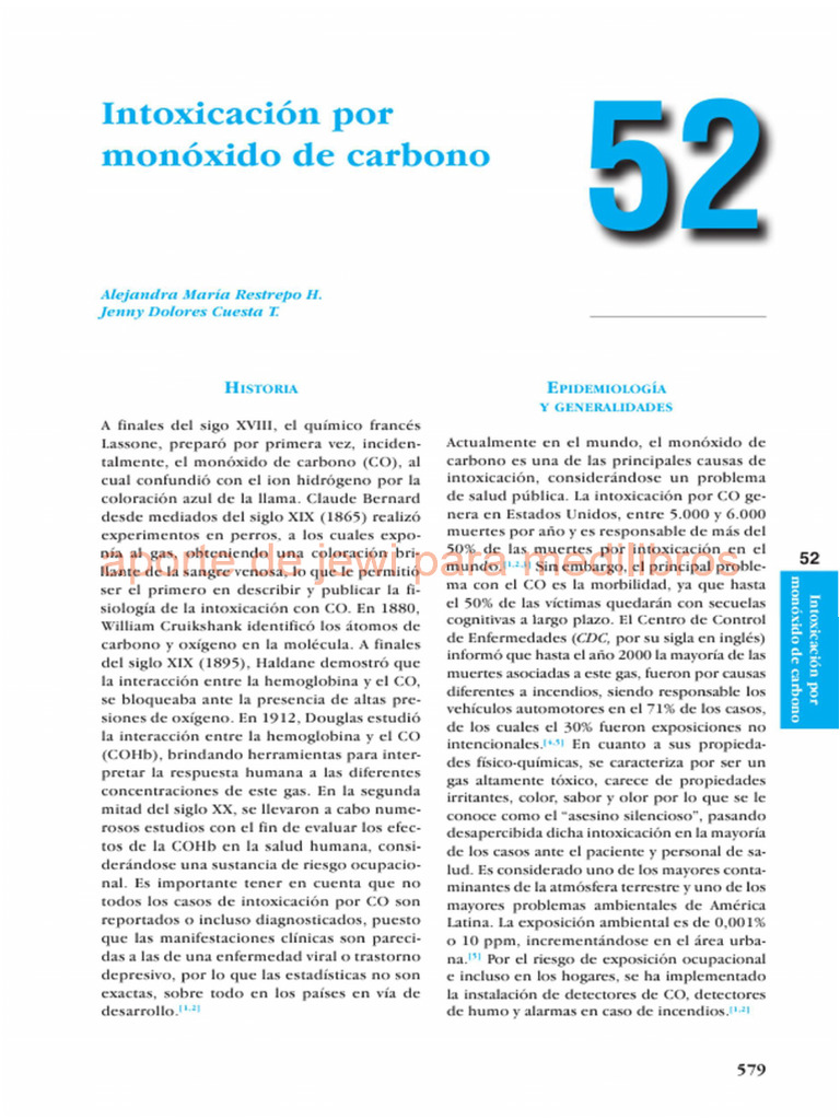 Monoxido de Carbono | Descargar gratis PDF | Neuroimagen | Oxígeno