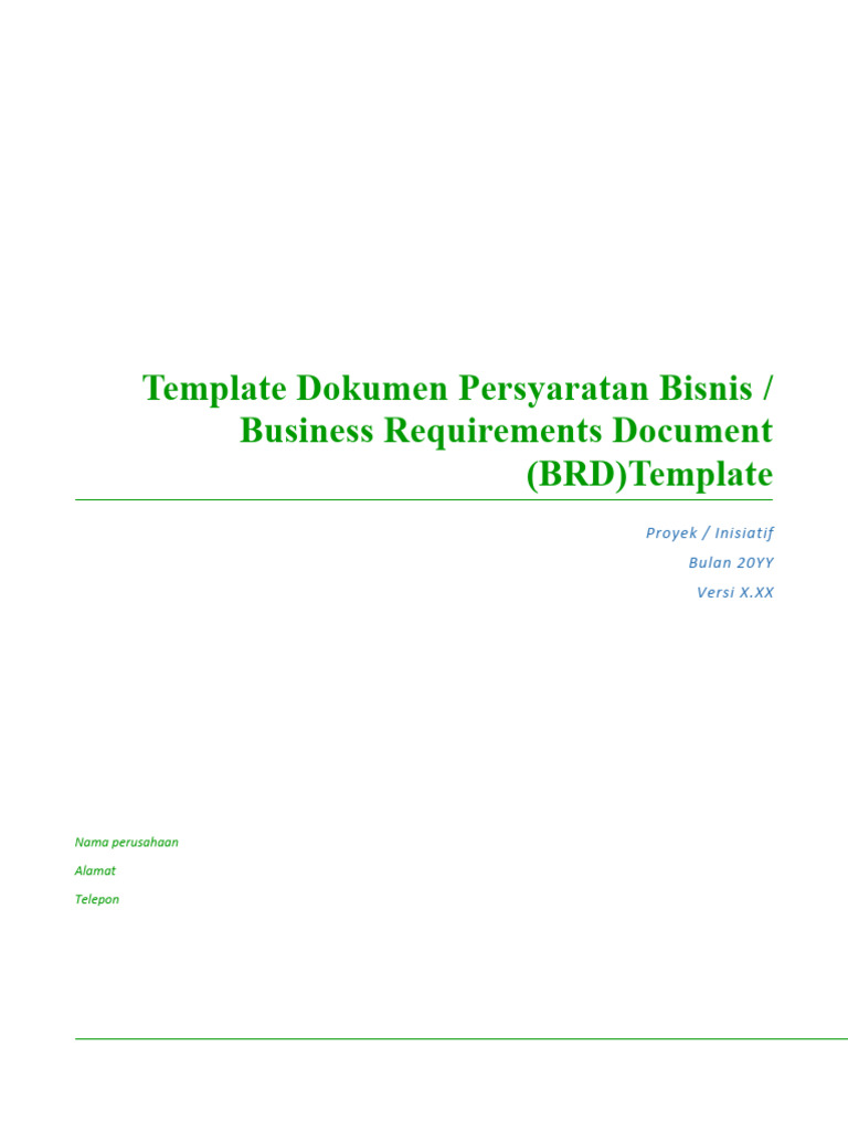 Template Dokumen BRD Bisnis | PDF