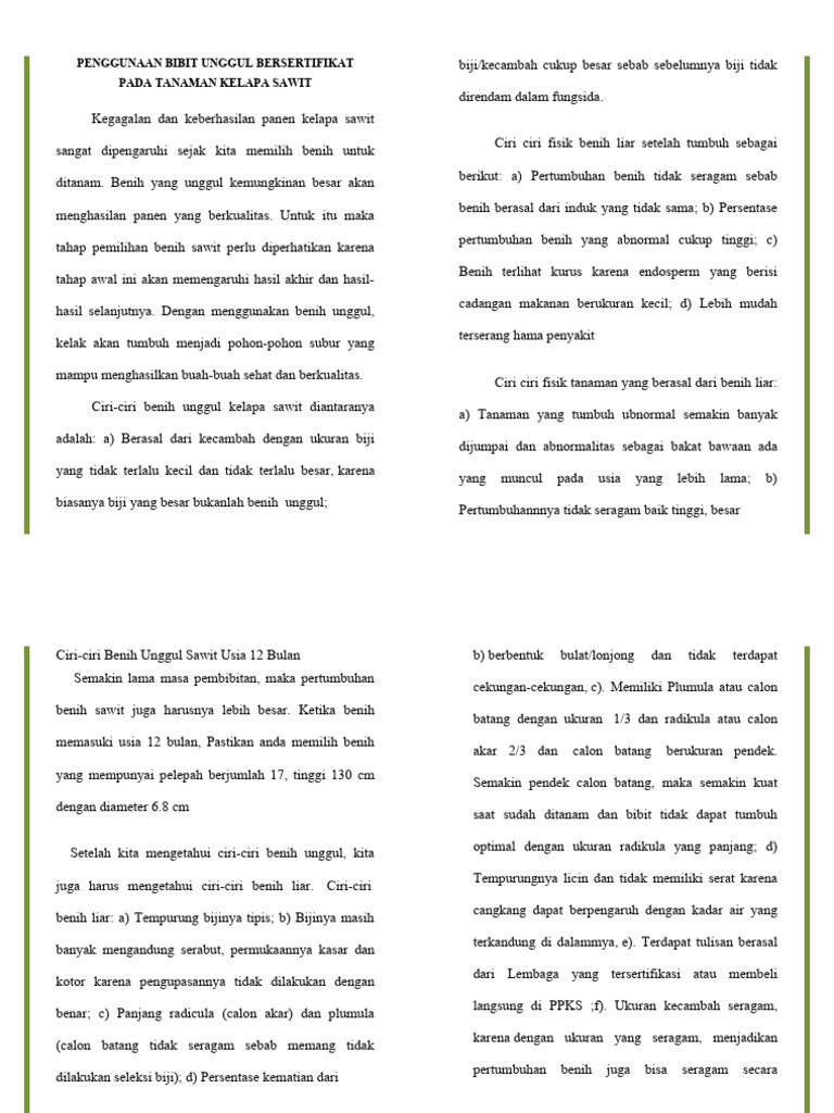 Print Penggunaan Bibit Unggul Bersertifikat | PDF