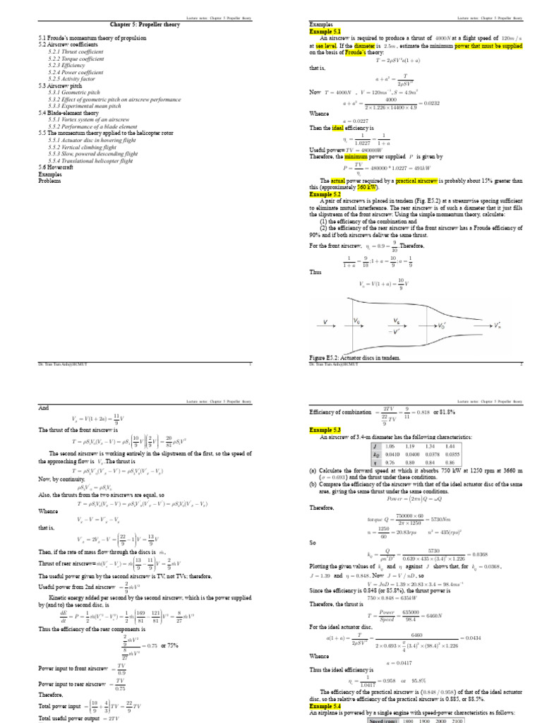 5 Propeller Theory - Examples | PDF | Motion (Physics) | Physical ...