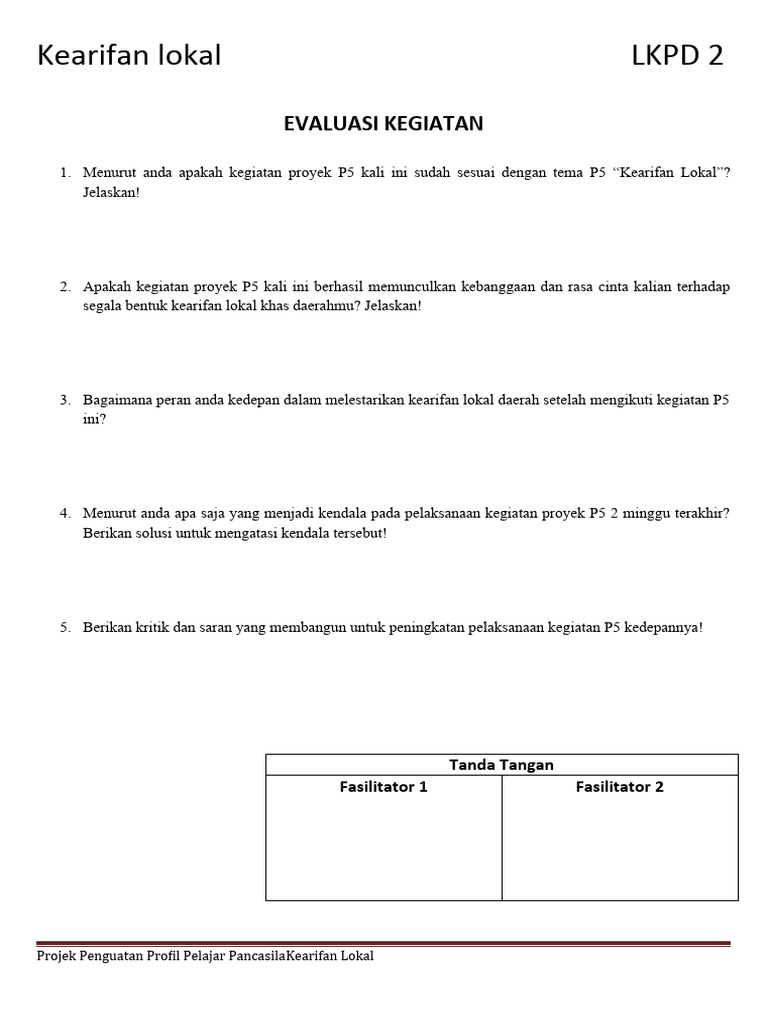 Kearifan Lokal LKPD 2 (Individu) | PDF