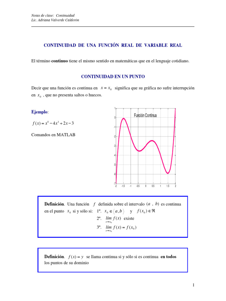 Continuidad en Un Punto | PDF | Función continua | Función (Matemáticas)