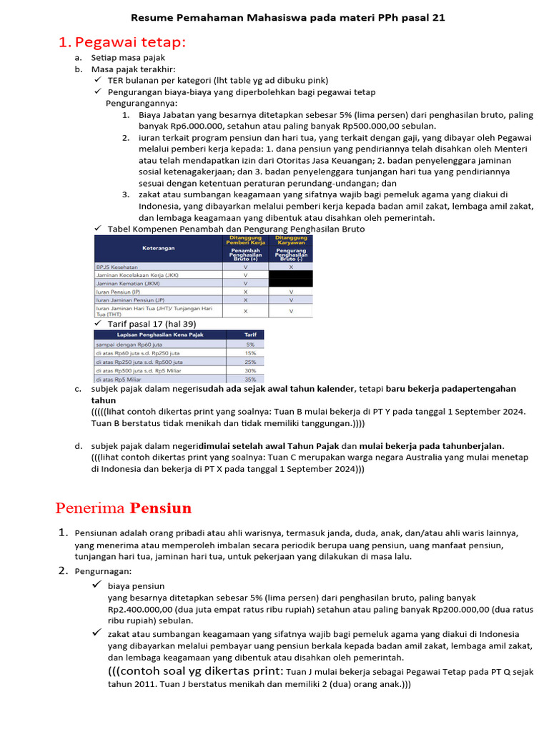 Resume PPH Pasal 21 | PDF