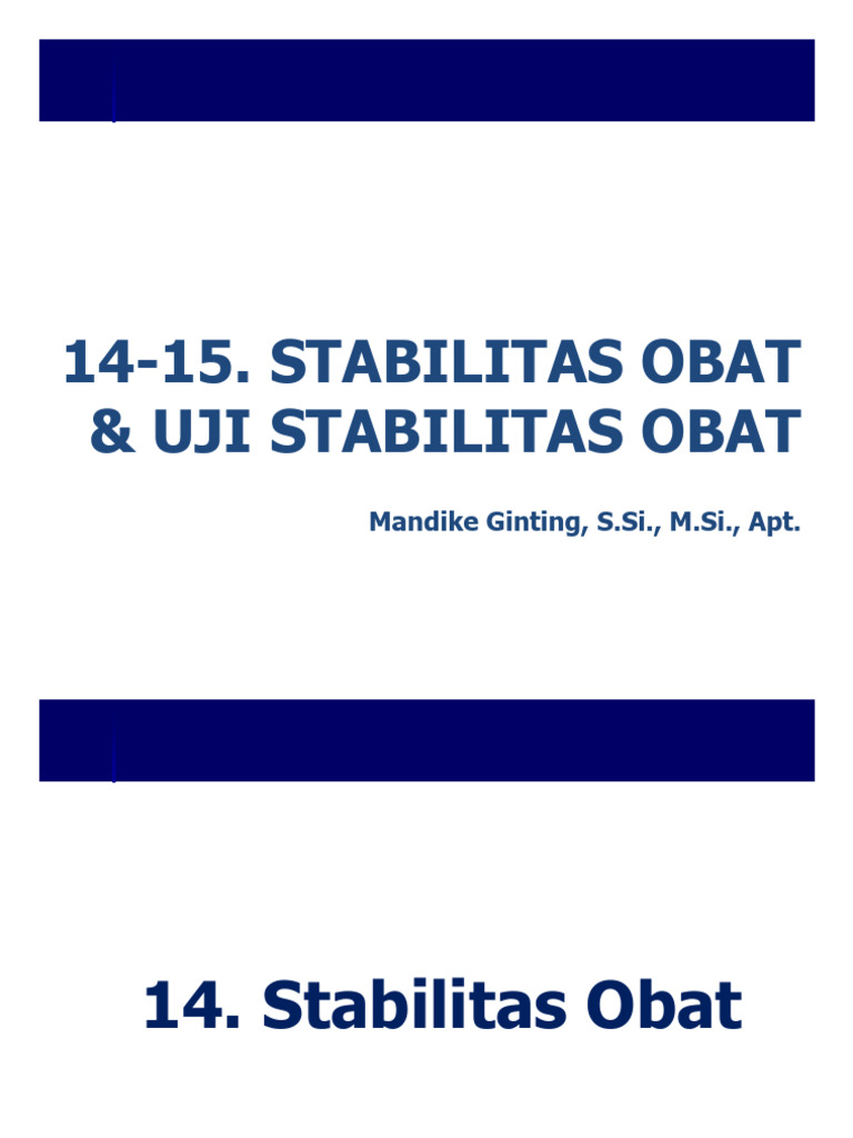 Stabilitas Obat Uji Stabilitas Obat (MG) | PDF