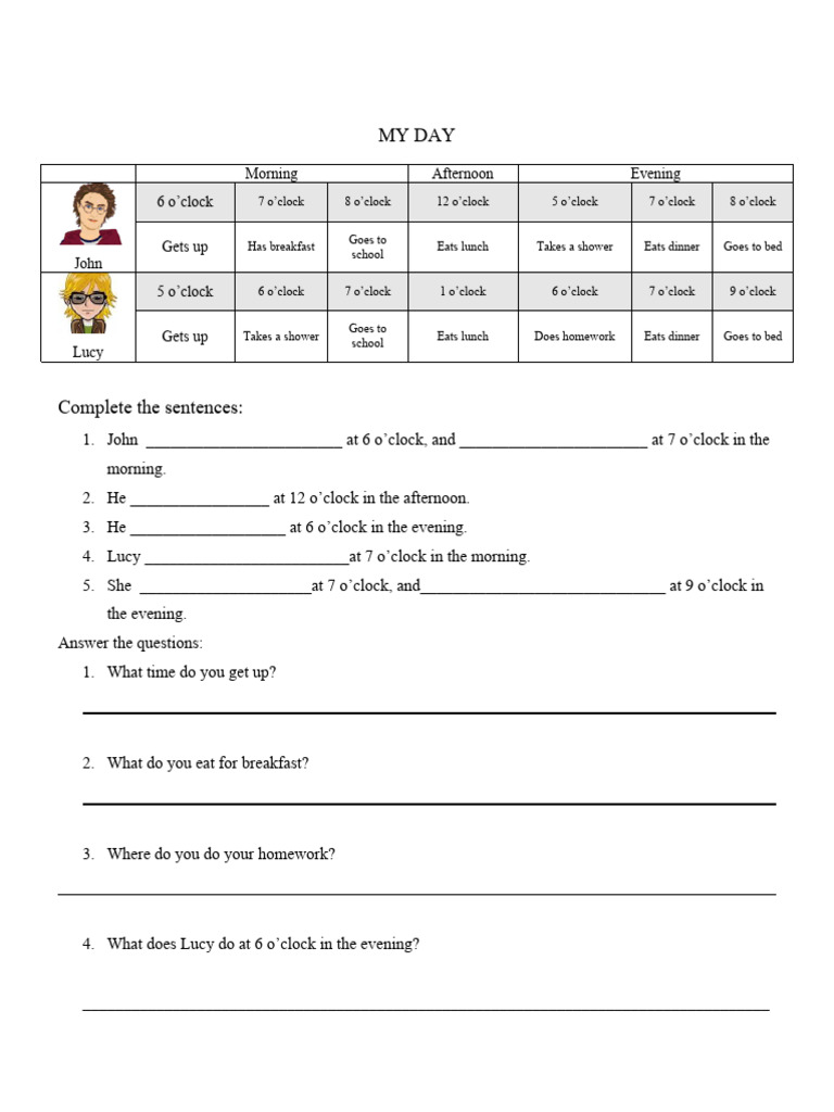 Daily Routines Fun Activities Games - 40429 | PDF