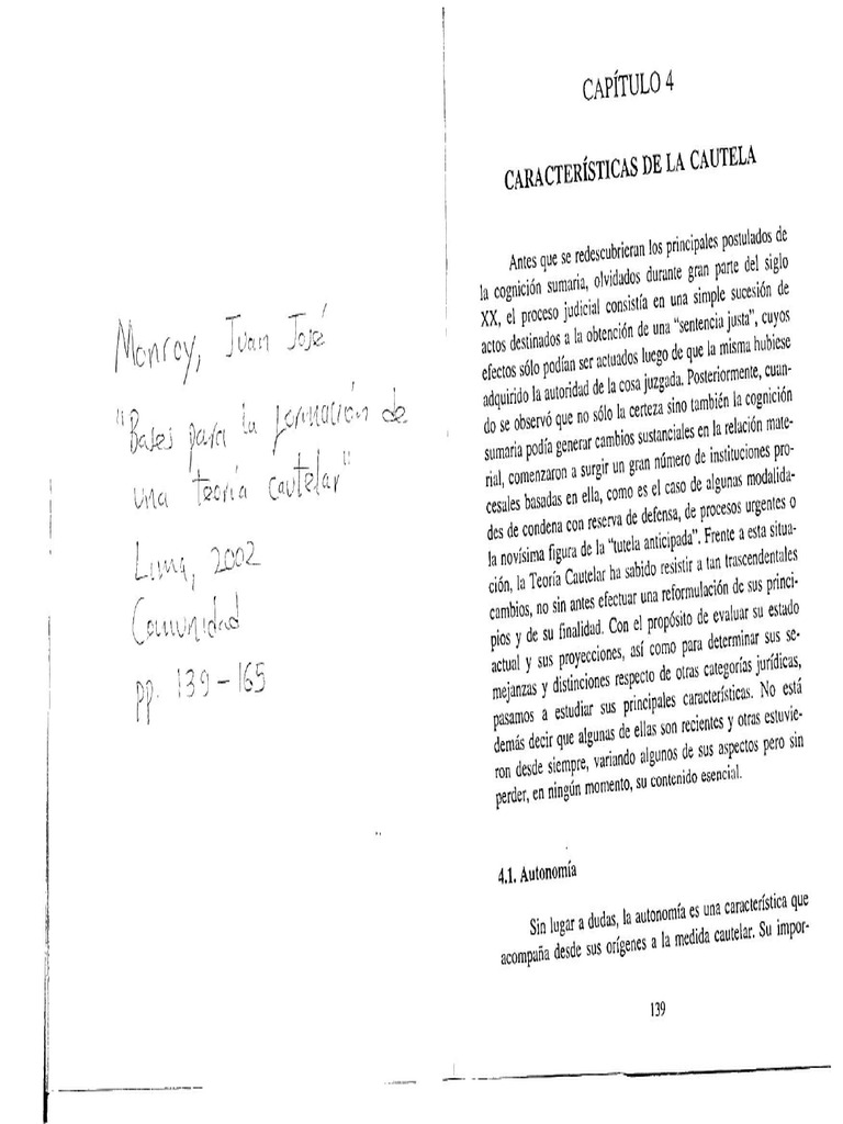 Características de La Cautela (Monroy, Juan José) | PDF | Mandato ...