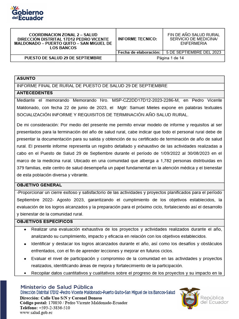 Informe Final PS 29 de Septiembre Final Final Finallllllllll | PDF | Farmacia | Suelo