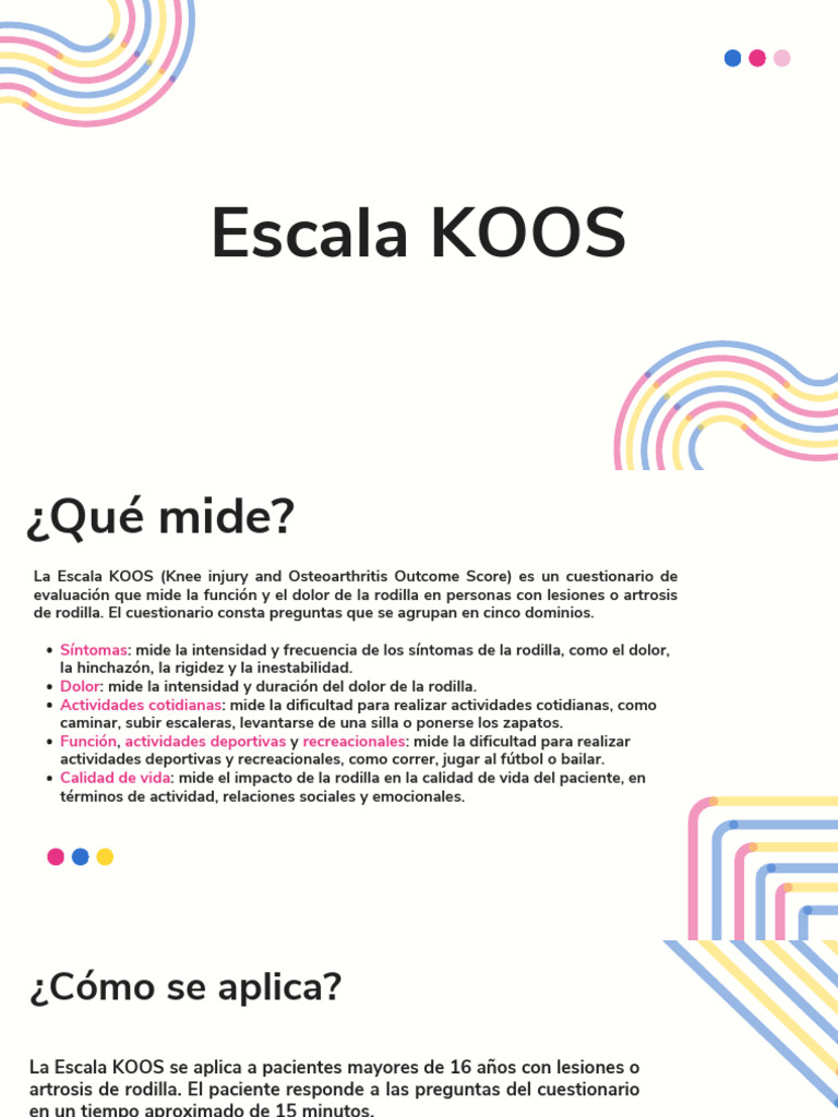 Escala Koos - Arturo | PDF