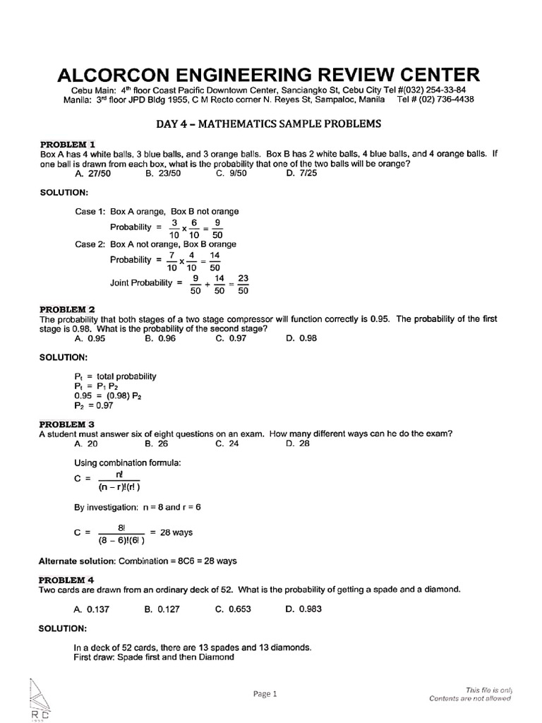 Sample Problems Day4 | PDF