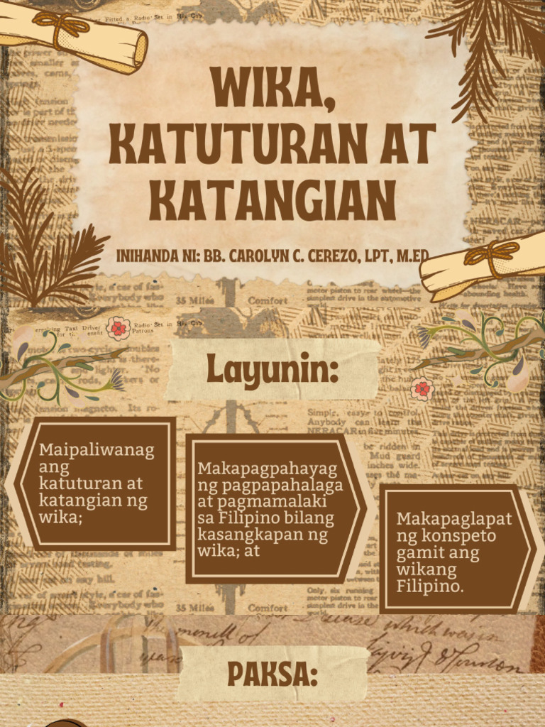 Demo - Wika, Katuturan at Katangian - Carolyn C Cerezo | PDF