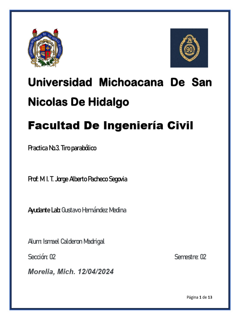 Practica 3 de Fisica II | PDF | Cinemática | Gravedad