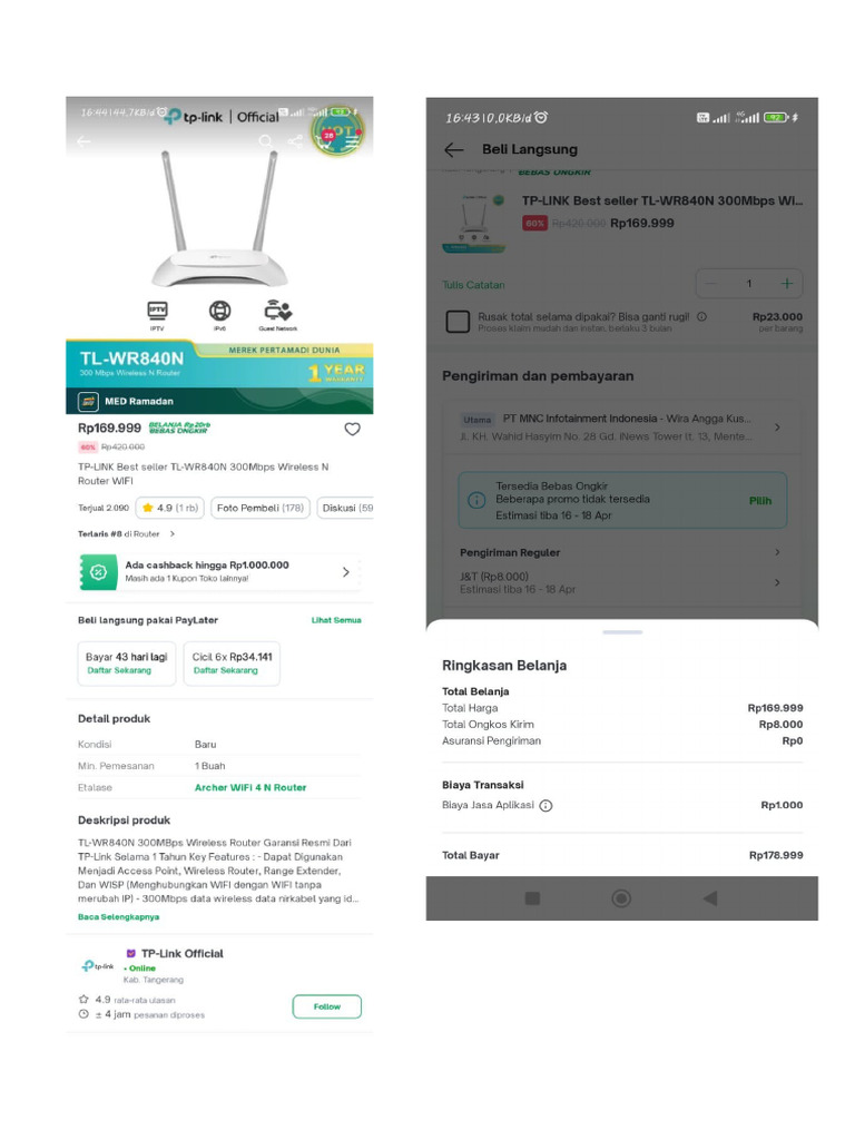 Pembelian Modem | PDF