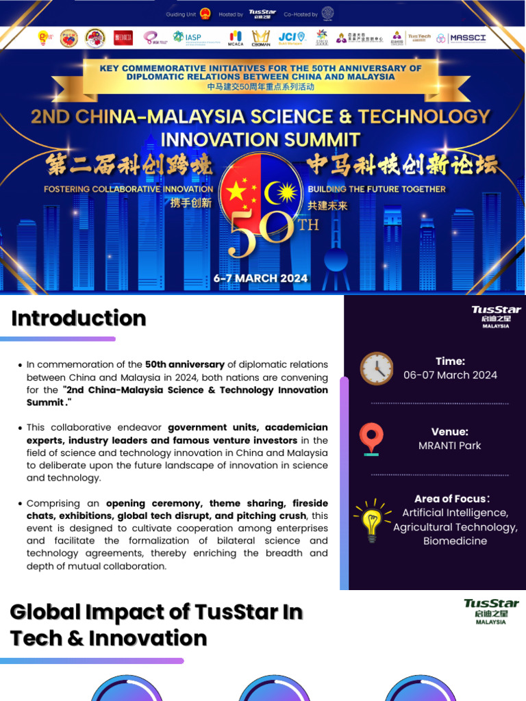 2nd China-Malaysia Science & Technology Innovation Summit | PDF | Diplomatic Rank | Innovation
