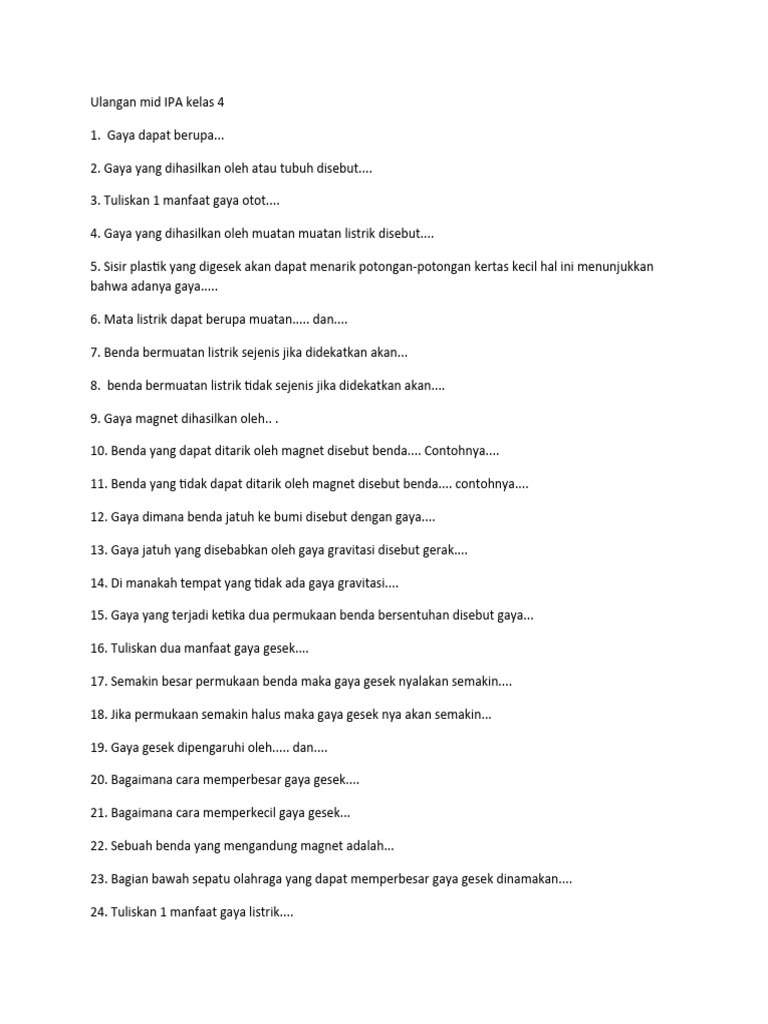 Mid Ipa Kelas 4 | PDF