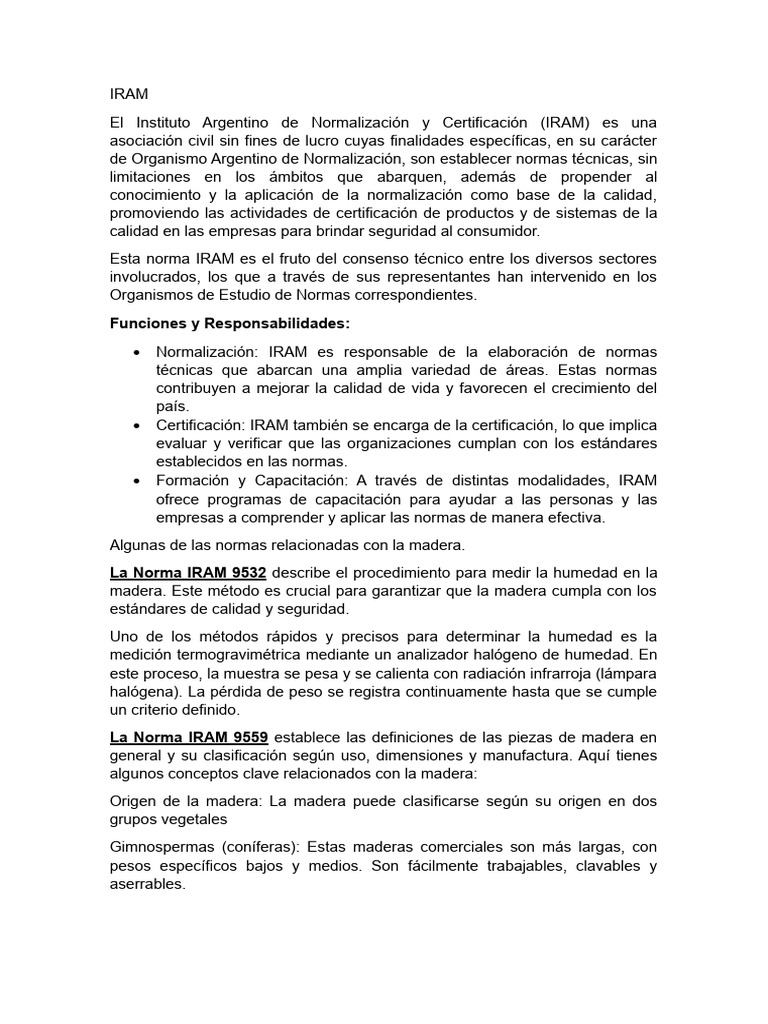 Normas IRAM sobre Madera y Certificación | PDF | Estandarización | Madera