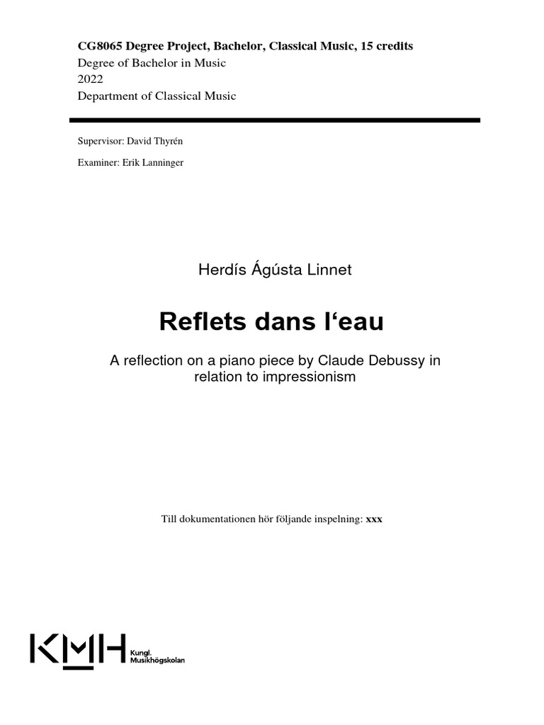Debussy's Reflets dans l'eau Analysis | PDF | Impressionism