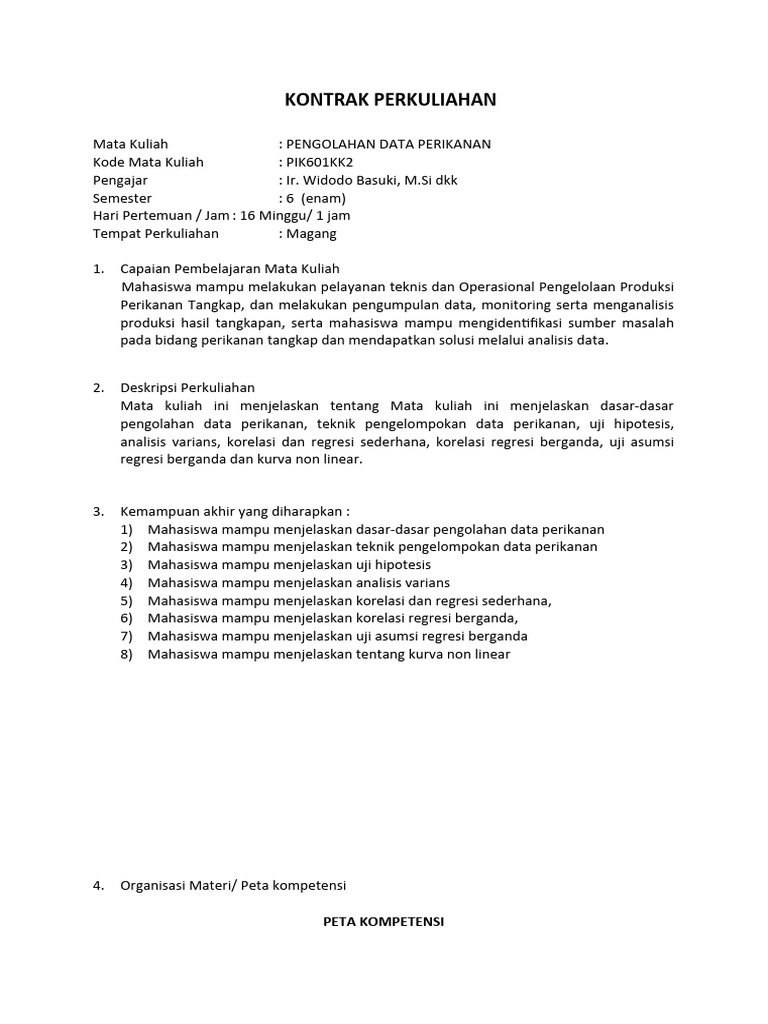 Peta Kompetensi Dasar Pdta FNL - WDD | PDF