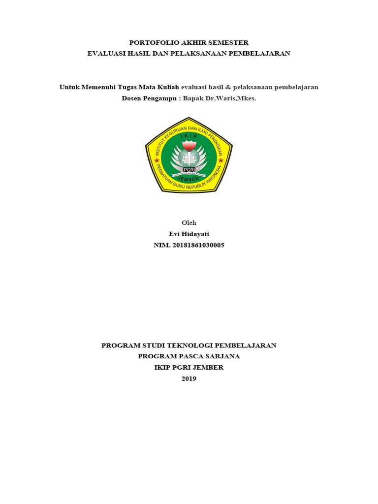Portofolio Tugas Pascasarjana | PDF