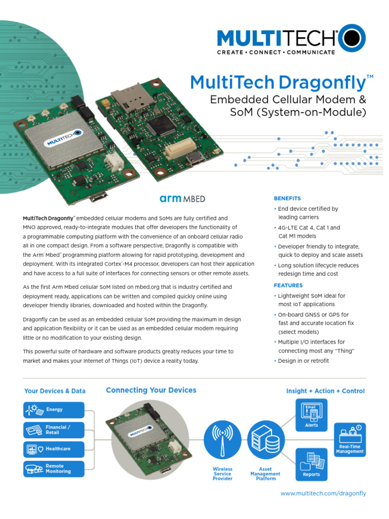 Multitech Dragonfly: Embedded Cellular Modem & Som (System-On-Module ...