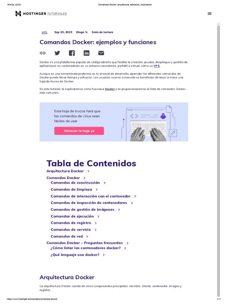 Comandos Docker - Arquitectura, Ejemplos y Explicación | PDF | Servidor (Computación) | Software ...