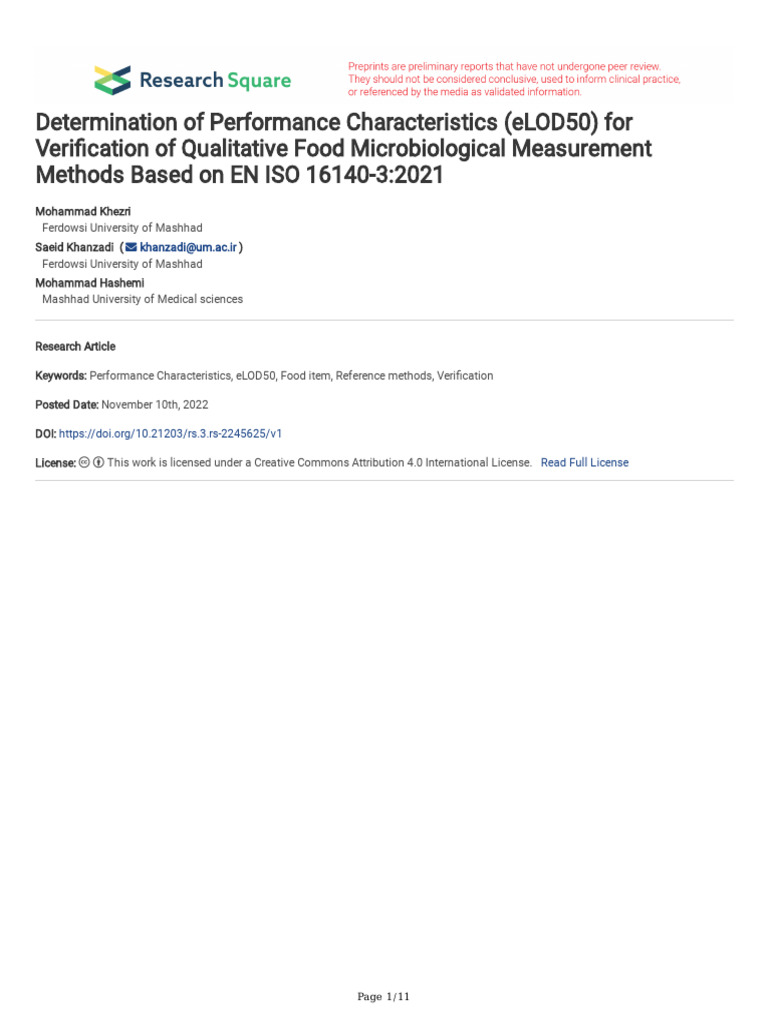 EJEMPLO VALIDACION ISO 16140-3 | PDF | Verification And Validation ...