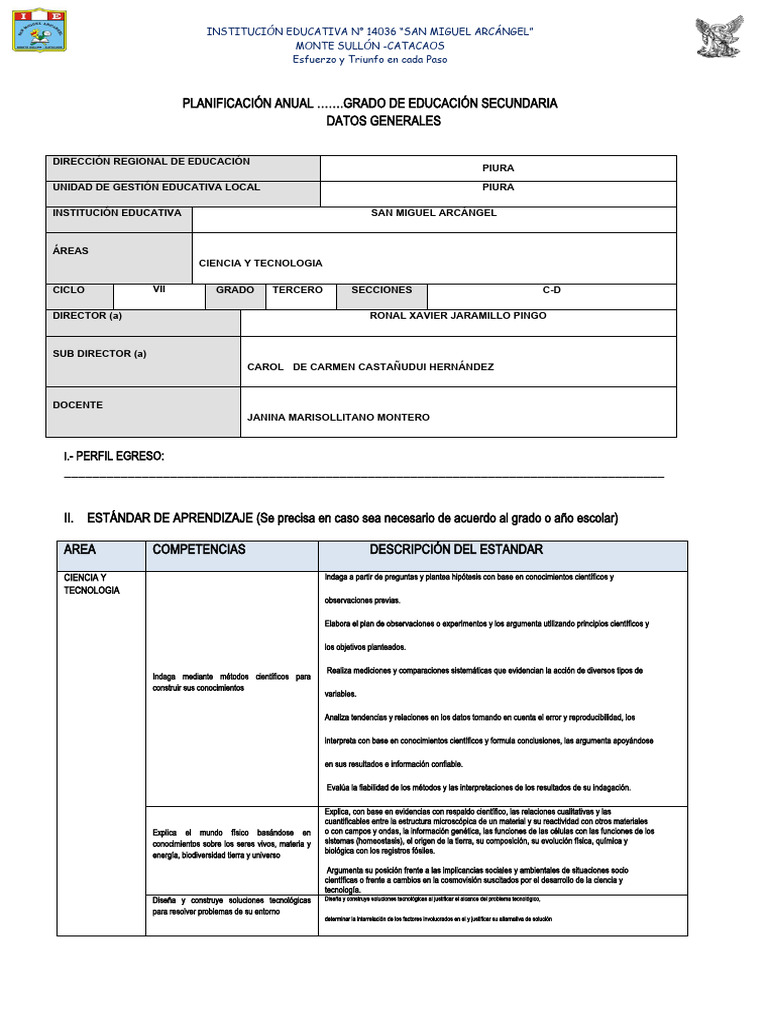 1 Programación Anual - Secundaria 2024 Ok | PDF | Aprendizaje | Multimedia