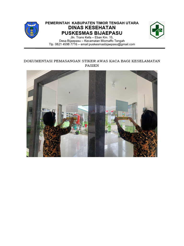 Dok Pemasangan Stiker Awas Kaca | PDF