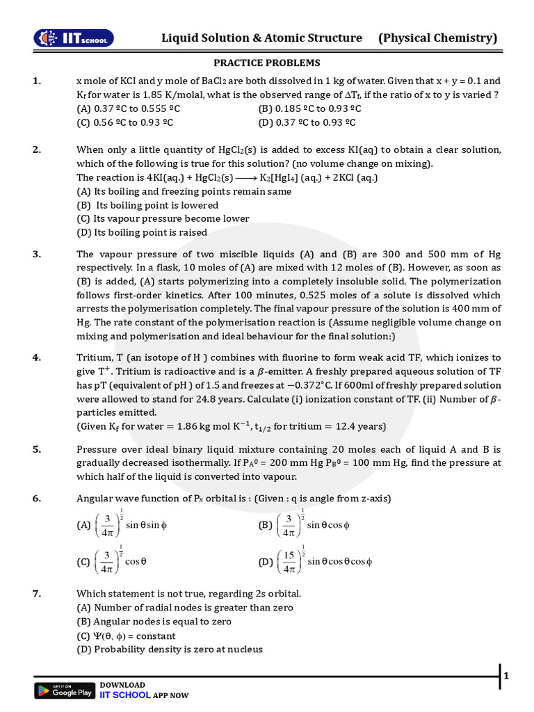 Liquid Solutions and Atomic Structure Guide | PDF | Electron | Energy Level