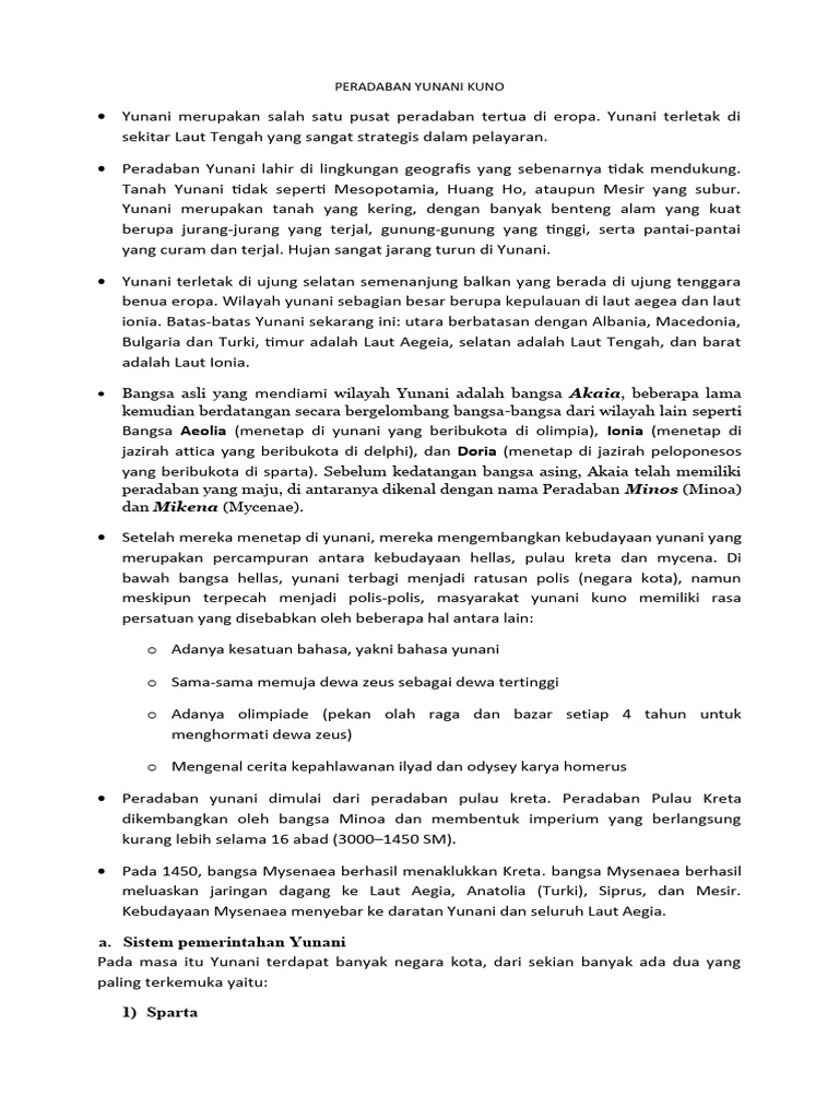 Peradaban Yunani Kuno | PDF