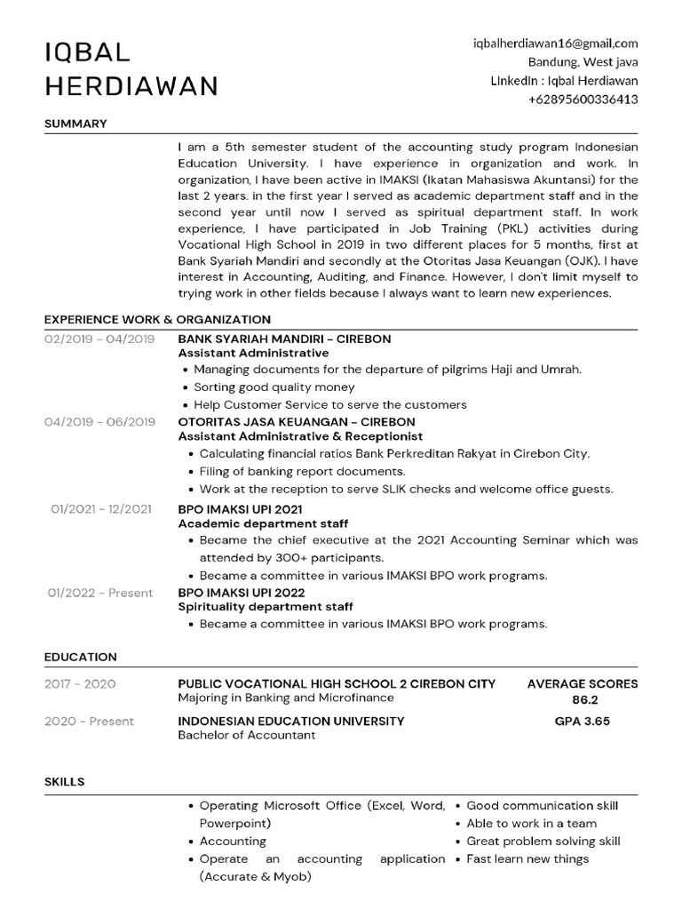 CV Iqbal Herdiawan | PDF