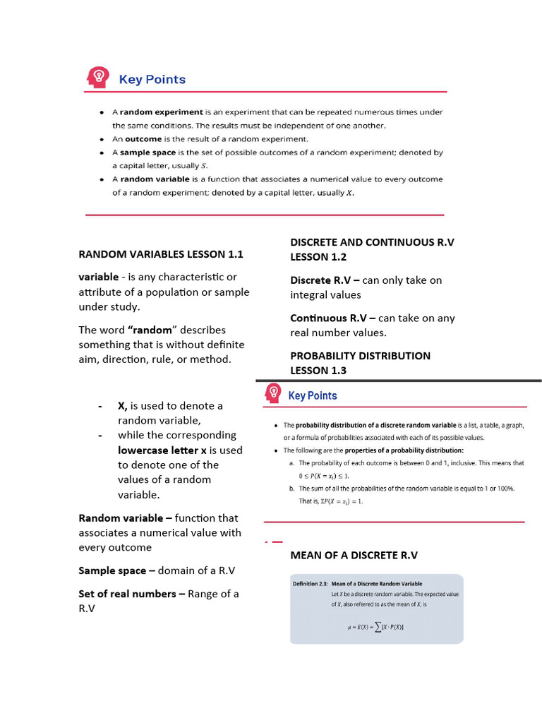 Understanding Random Variables and Sampling | PDF | Sampling ...