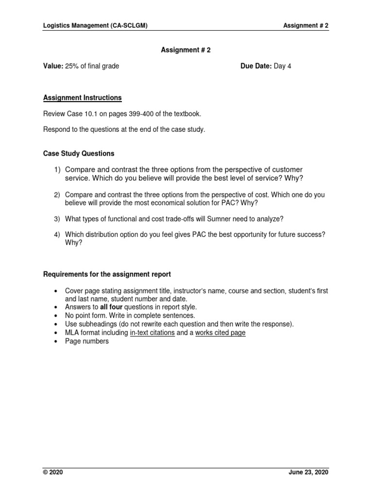 CA-SCLGM v2-0 Assignment 2 2020-0623 | PDF | Human Communication